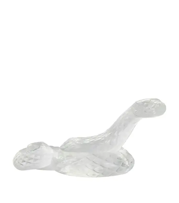 Lalique Crystal Snake Sculpture - Clear