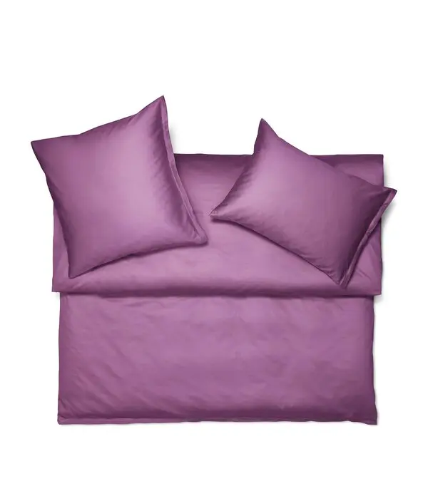 SCHLOSSBERG Cotton Sateen Noblesse Uni King Fitted Sheet - Purple