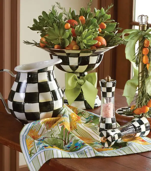 MACKENZIE-CHILDS Courtly Check Pitcher - Black