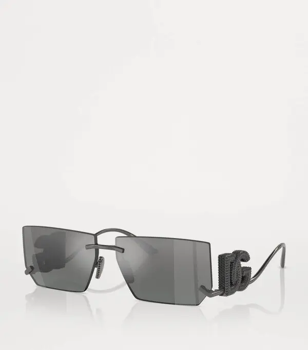 Dolce & Gabbana Gradient Mirrored Sunglasses - Black