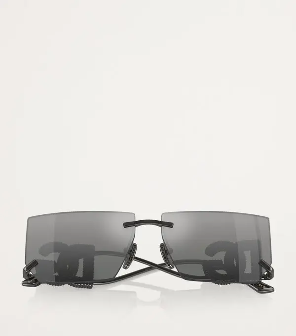 Dolce & Gabbana Gradient Mirrored Sunglasses - Black
