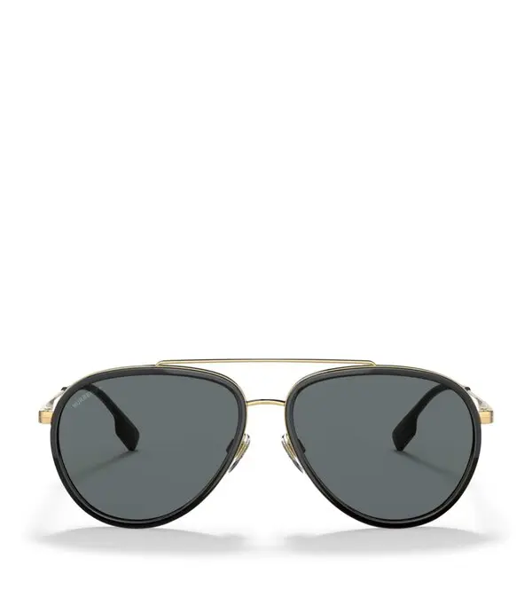 Burberry Metal Aviator Sunglasses - Gold