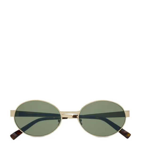 Saint Laurent Wire Frame Oval Sunglasses - Metallic