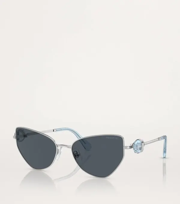 SWAROVSKI Metal Sk7003 Cat Eye Sunglasses - Silver