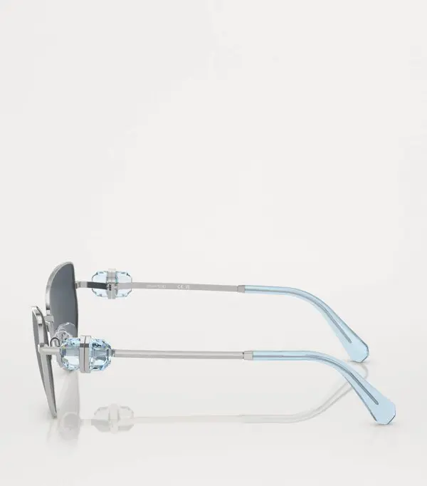 SWAROVSKI Metal Sk7003 Cat Eye Sunglasses - Silver