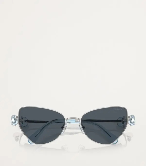 SWAROVSKI Metal Sk7003 Cat Eye Sunglasses - Silver