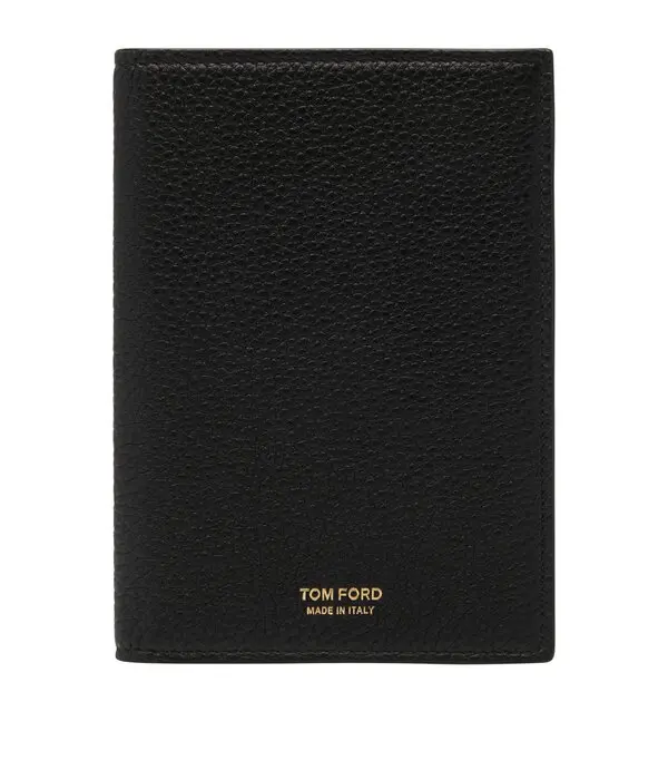 TOM FORD Leather Passport Holder - Black