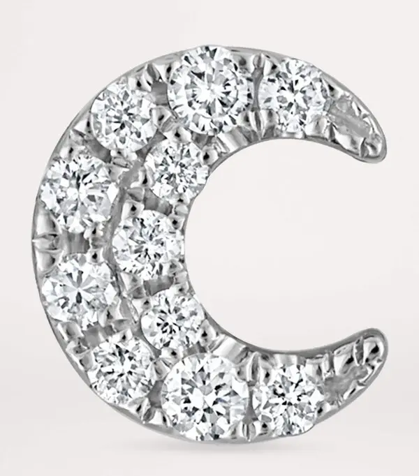MARIA TASH Diamond Celestial Moon Stud Earring