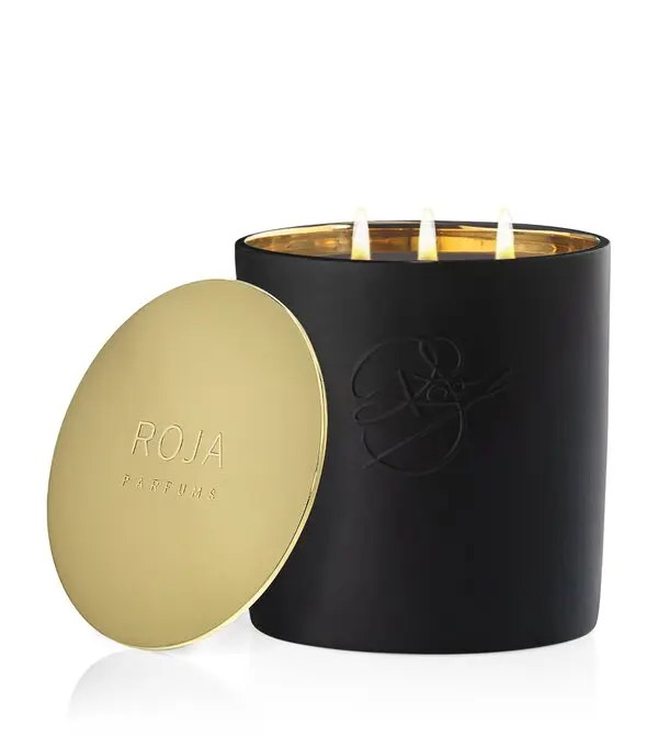 ROJA Amber Aoud 3-wick Candle - Black