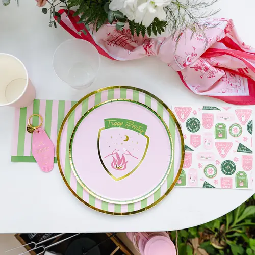 JOLLITY & CO Camp Bachelorette Stripe Dinner Plates