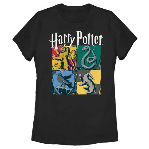 HARRY POTTER Hogwarts Houses Graphic T-shirt - Black