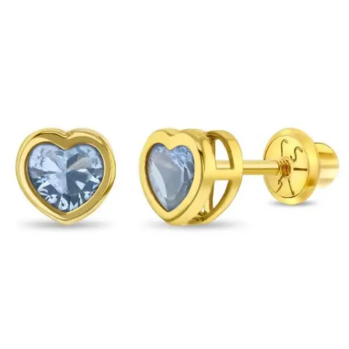 IN SEASON JEWELRY 14k Heart Bezel Simulated Birthstone Stud Earrings - December