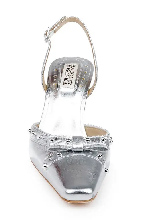 Badgley Mischka Gizelle Slingback Pump - Silver Leather