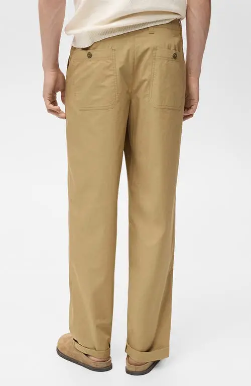 Mango Straight Leg Cotton Pants
