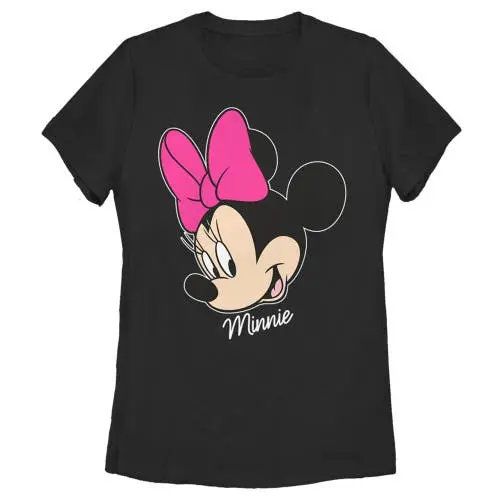 MICKEY & FRIENDS Minnie Mouse Big Face Graphic T-shirt - Black