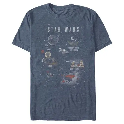 STAR WARS Cartoon Map Quest Graphic T-shirt
