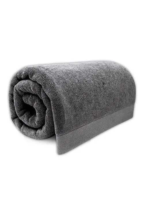 BEDVOYAGE Melange Viscose Cotton Blend Odor & Mildew Resistant Bath Sheet Towel - Charcoal
