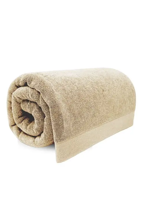 BEDVOYAGE Melange Viscose Cotton Blend Odor & Mildew Resistant Bath Sheet Towel - Sand