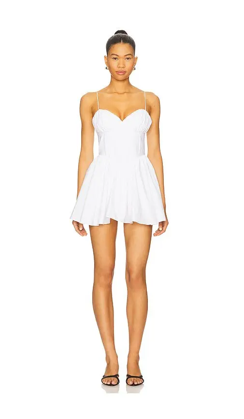 Good American Poplin Mini Dress - White001 - 77% Off | Editorialist