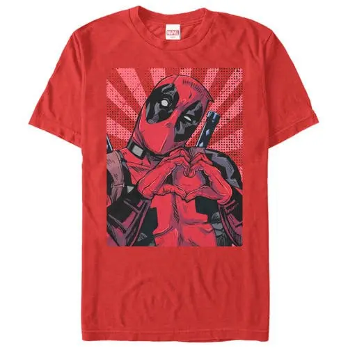 MARVEL Deadpool Deadpool Heart You Graphic T-shirt - Red