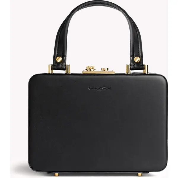 GIANVITO ROSSI Valì Top Handle Bag - Black Calf Leather
