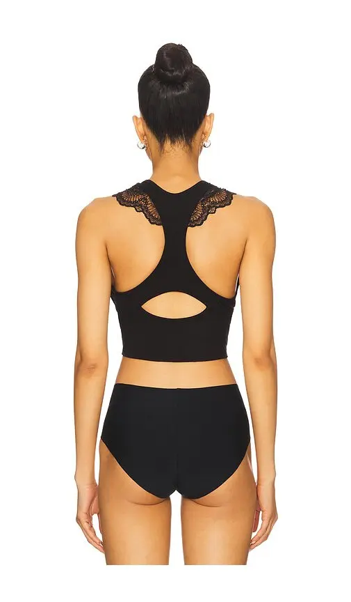 THISTLE AND SPIRE Cropped Tank Top With Cut-out Detail