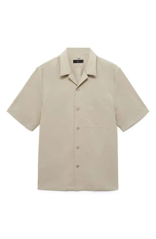Mango Cotton Blend Camp Shirt