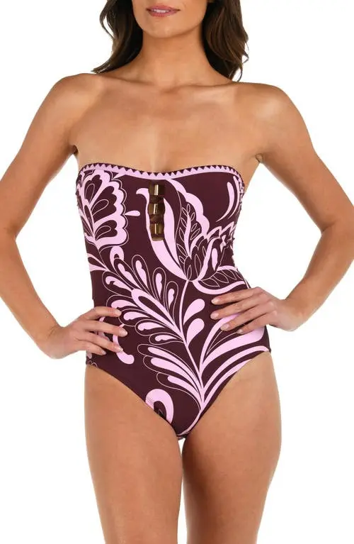 La Blanca Fiji Bandeau One-piece Swimsuit - Dark Cherry