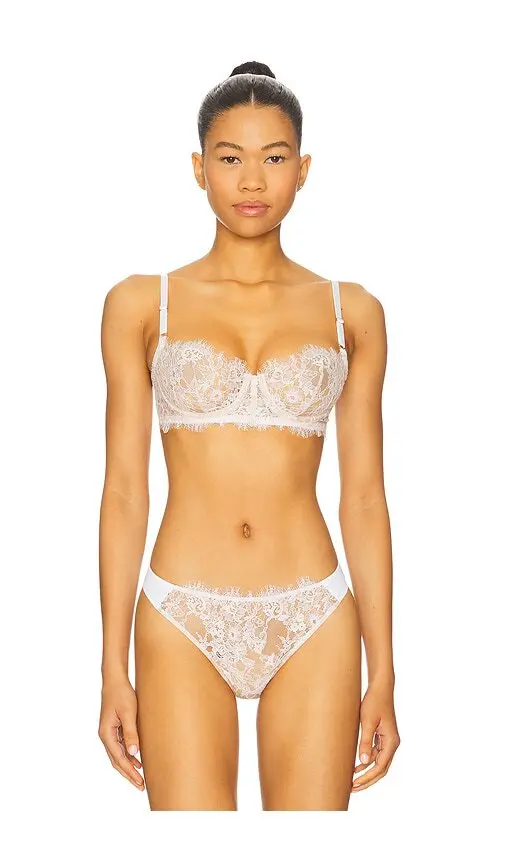 SKARLETT BLUE Entice Balconette Bra In White - White & Nylon