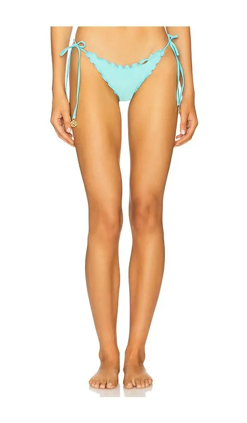 Luli Fama Wavey Brazilian Tie Side Bikini Bottom - Aruba Blue