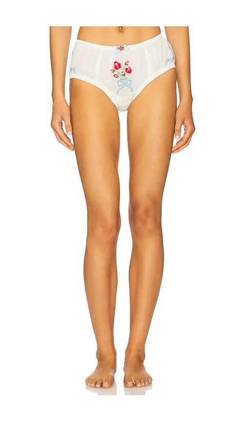 For Love & Lemons Forget Me Not Bloomer Panty - White