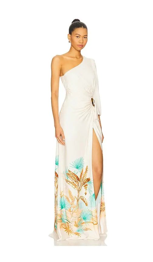 PatBO Bananeira Tropical One Shoulder Maxi Dress
