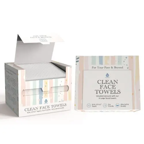 PURSONIC Clean Facial Towels Xl Biodegradable Disposable Face Cloths For Sensitive Skin Ultra Soft, Single-use - White