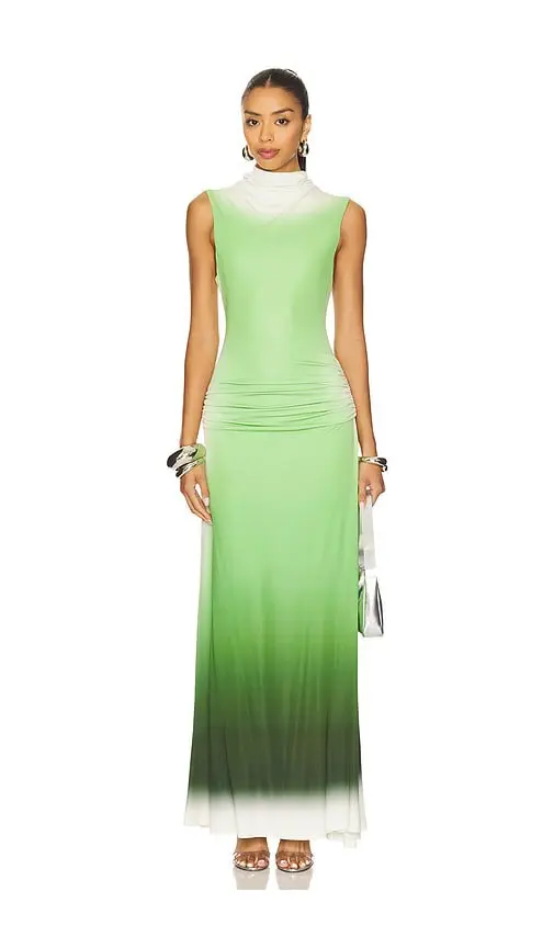 knee length dresses for ladies Simkhai Ravenna Metallic Jacquard Midi Dress main image 1