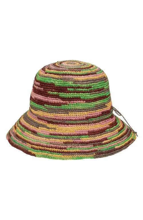 San Diego Hat Irish Crochet Raffia Bucket Hat - Brights