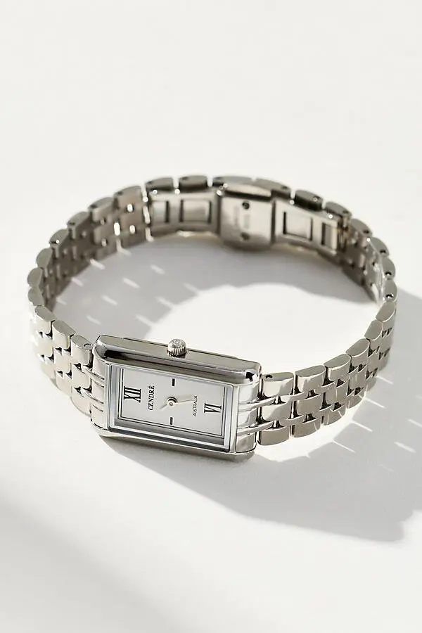 CENDRE Kelly Rectangle Watch - White Metallic