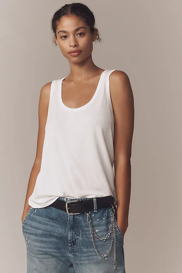Anthropologie Easy Scoop Tank Top - Vanilla