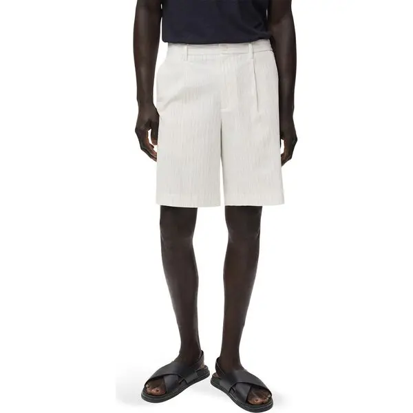 Mango Slim Fit Stretch Cotton Chino Shorts - Off White