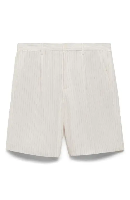 Mango Slim Fit Stretch Cotton Chino Shorts - Off White