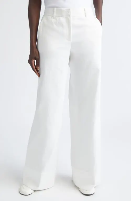 Lafayette 148 New York Charles Cotton & Linen Wide Leg Pants - White