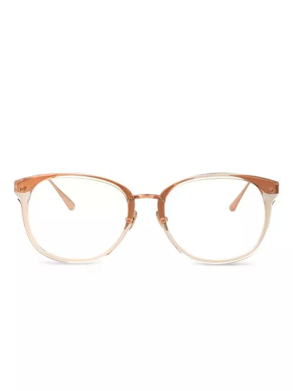 Linda Farrow Cyrus Round-frame Eyeglasses - Neutrals