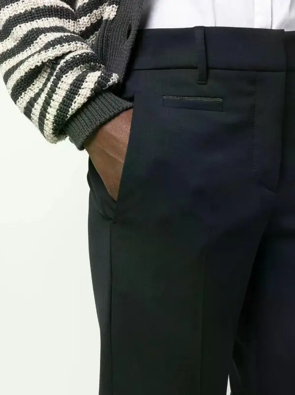 Brunello Cucinelli Monili Bead-embellished Cropped Trousers