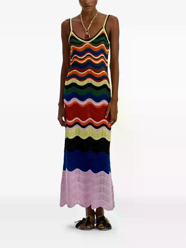 La DoubleJ Wave-pattern Knitted Maxi Dress