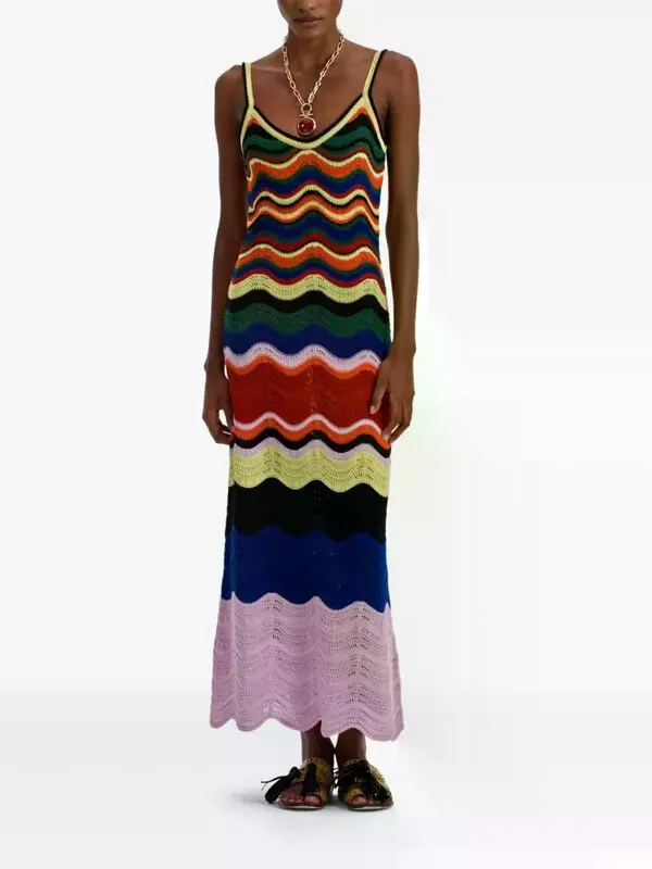 La DoubleJ Wave-pattern Knitted Maxi Dress