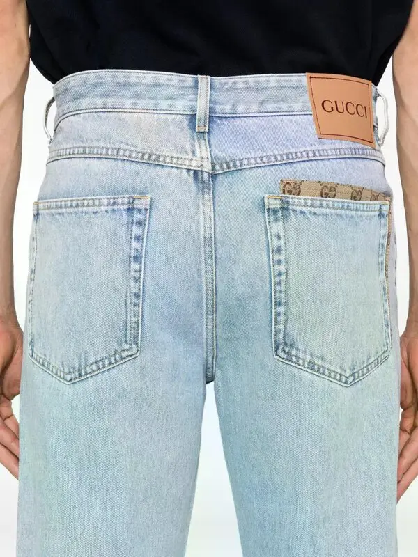 Gucci Gg Canvas Insert Jeans