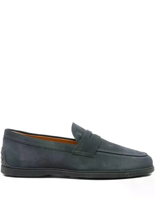 TOD'S Penny-bar Suede Loafers - Blue
