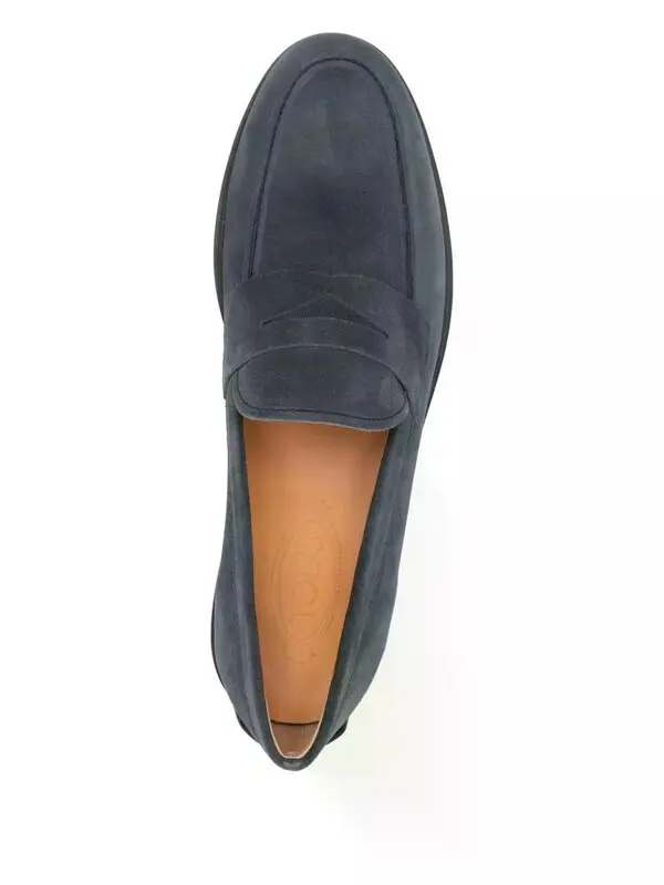 TOD'S Penny-bar Suede Loafers - Blue