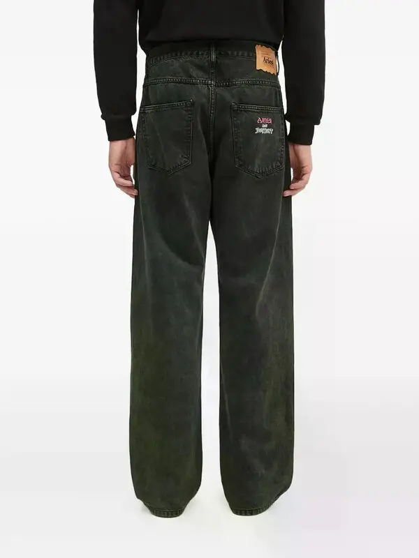 Aries Logo-patch Straight Leg Jeans