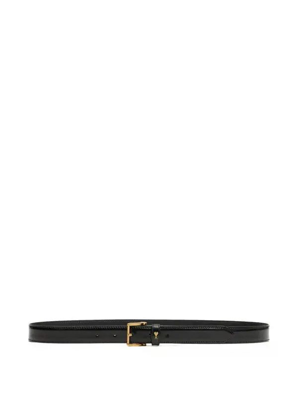 AMI Paris Glazed Leather Belt - Black