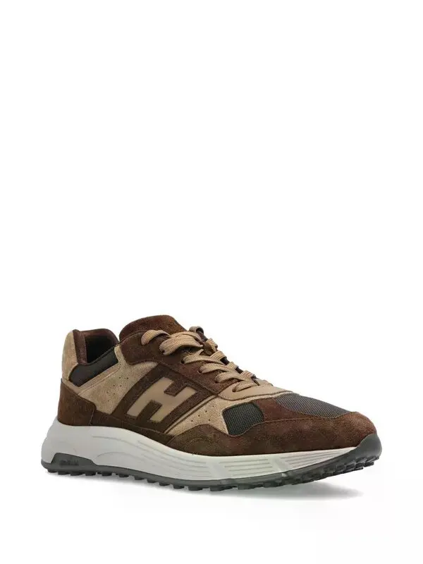 Hogan Suede And Leather Panel Sneakers - Brown
